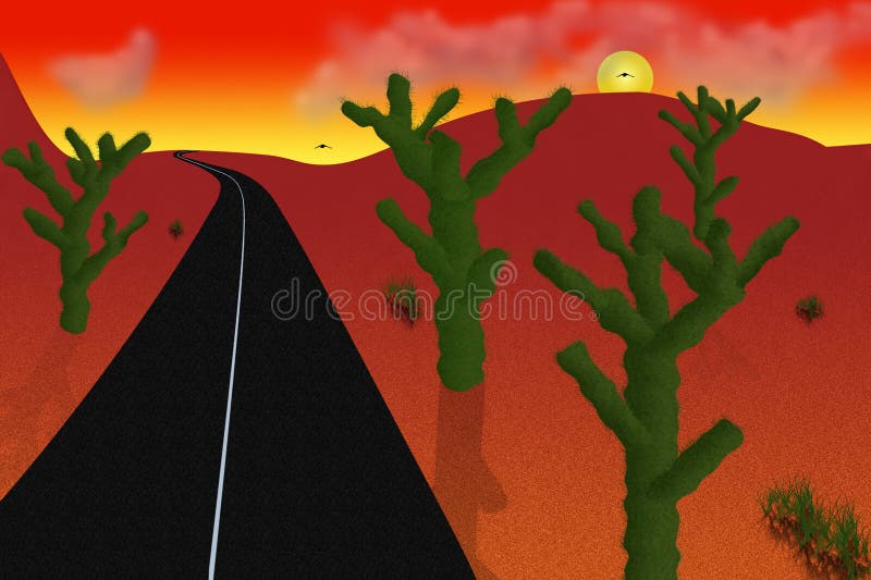 Road To Nowhere Sunset Stock Illustrations – 33 Road To Nowhere Sunset ...