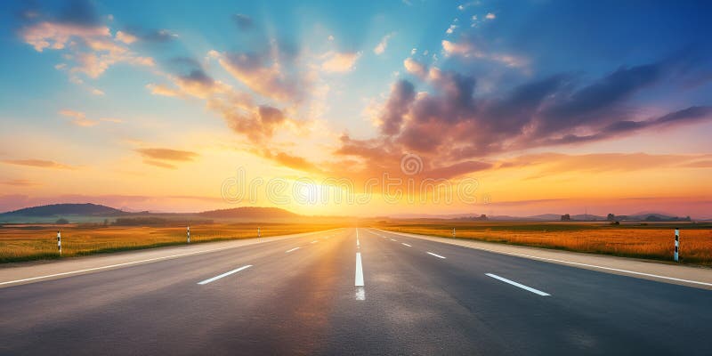 Road To Nowhere, Wide Empty Road, Ideal for Website Backgrounds Stock ...
