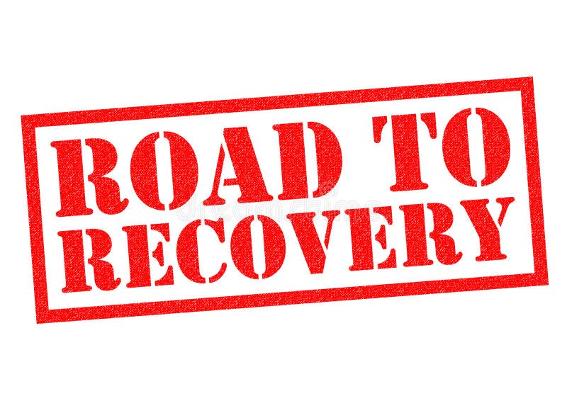 Road To Recovery Words on Pavement - Up Arrow Stock Illustration ...
