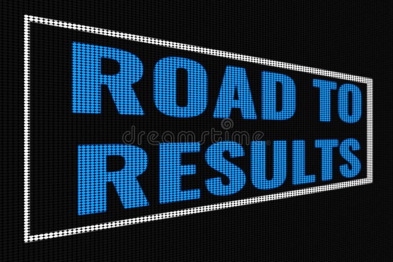 Road To Results Blue Text on Dark Screen Stock Illustration ...