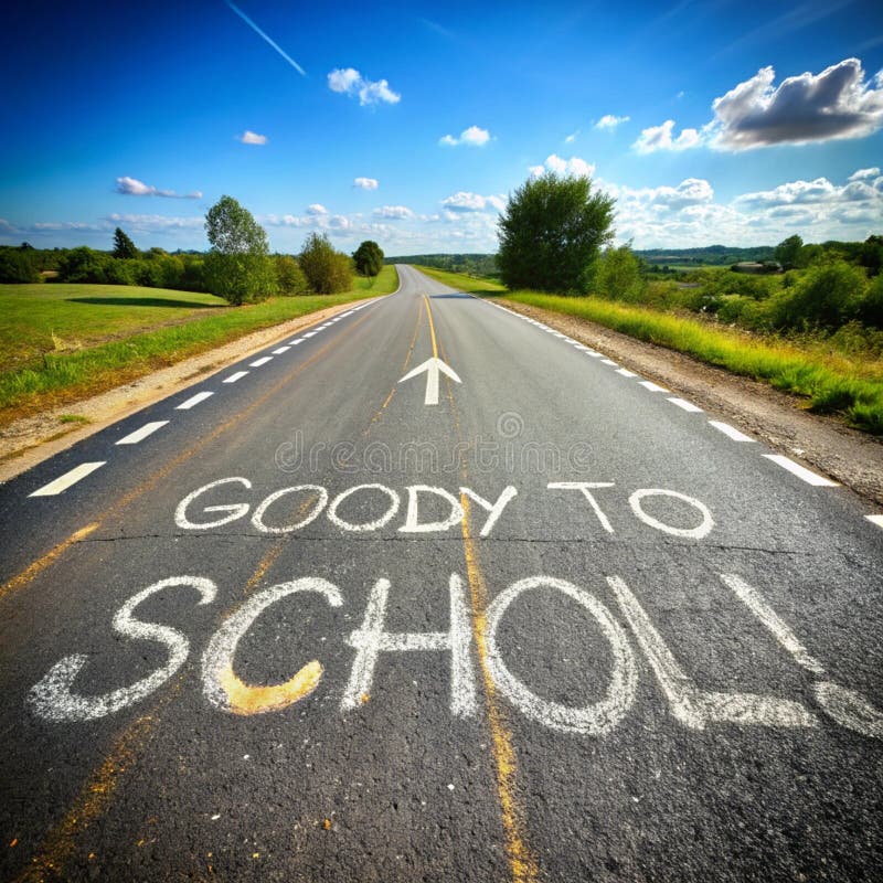 Road To School, a Bright Future Stock Image - Image of direction, kids ...