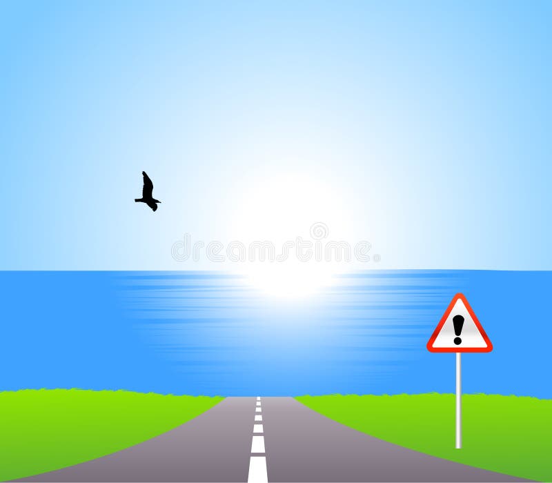 Highway Heading To the Sunrise Stock Vector - Illustration of cloud ...