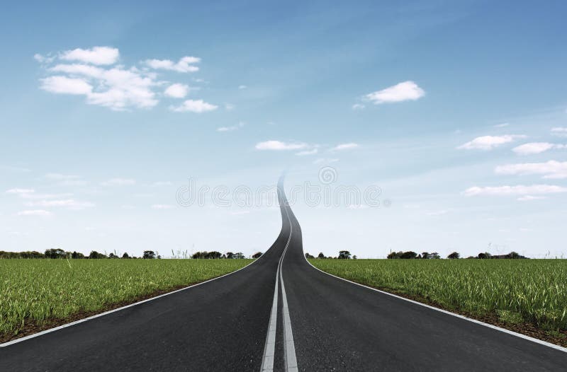 Road to the sky stock photo. Image of colour, lawn, blue - 28224138