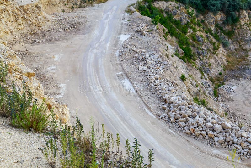 The Road To a Stone Quarry. Background with Copy Space Stock Photo ...
