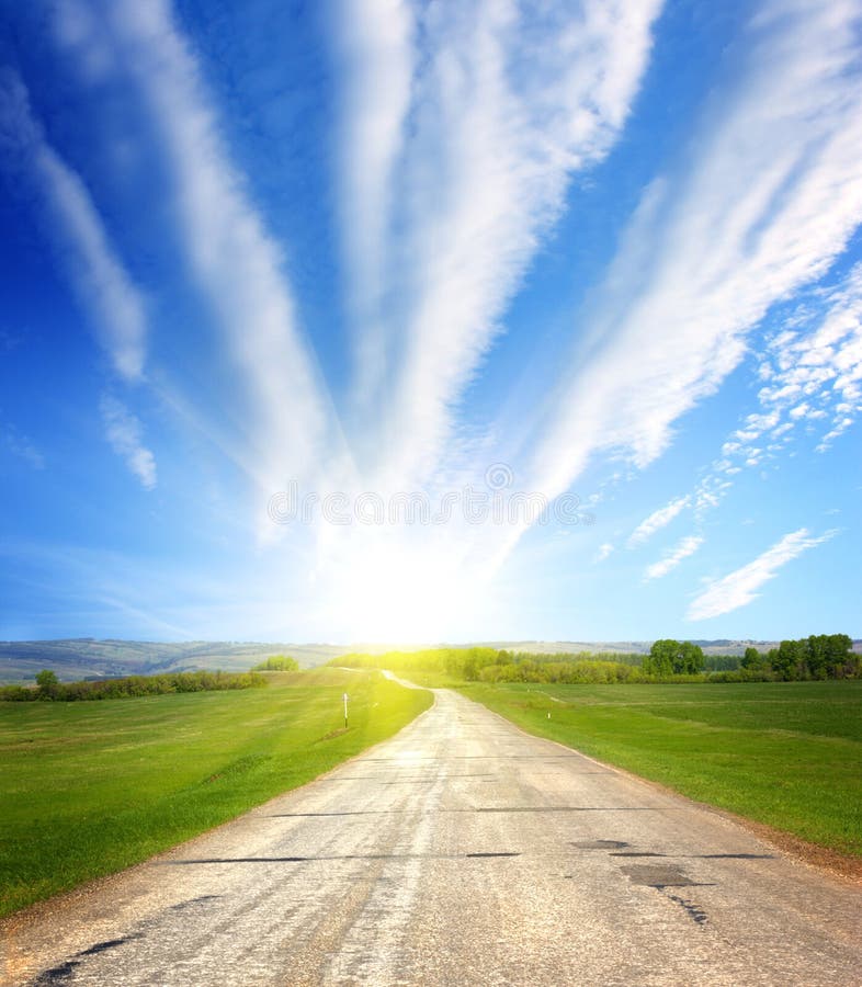 Road to sun stock photo. Image of rural, woodlands, highlands - 21995758