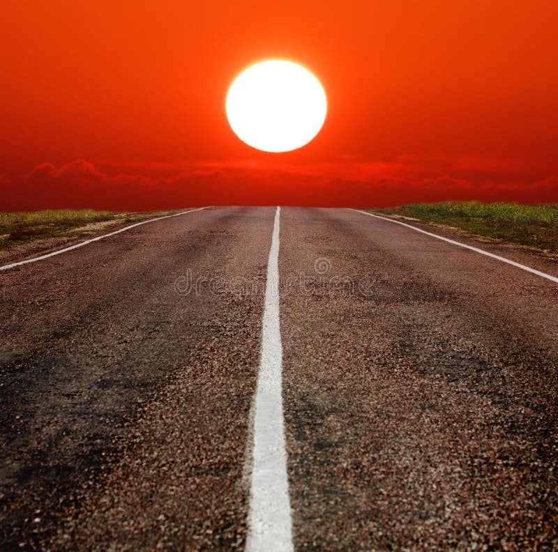 Road stock image. Image of speed, scene, orange, horizon - 24098007
