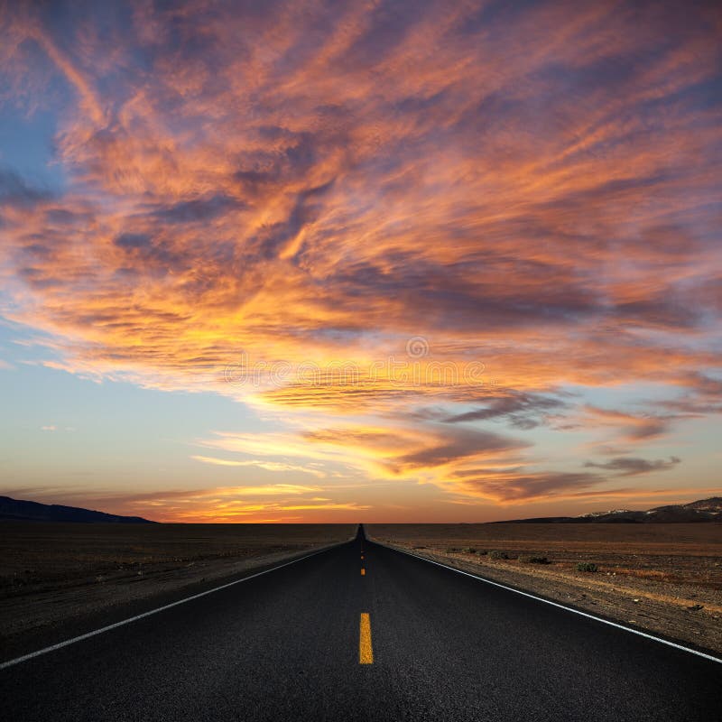 Road to sunset. stock image. Image of idyllic, road, desert - 29612379