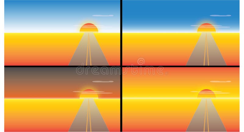 Road to sunset stock vector. Illustration of paint, artwork - 133128375