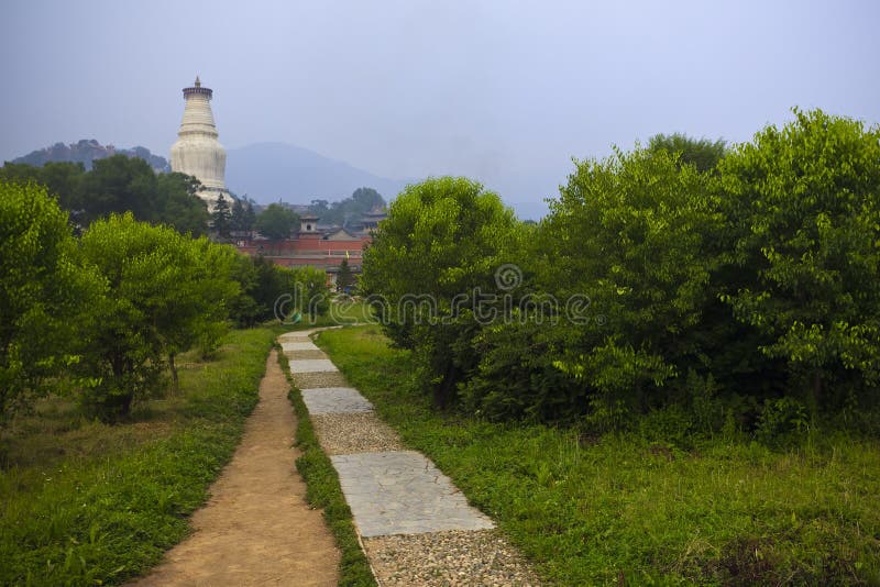 Road to the temple stock image. Image of blue, travel - 20991235
