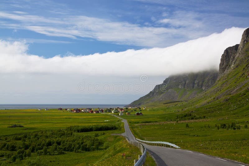 Road to Unstad stock photo. Image of panorama, scandinavia - 25945536
