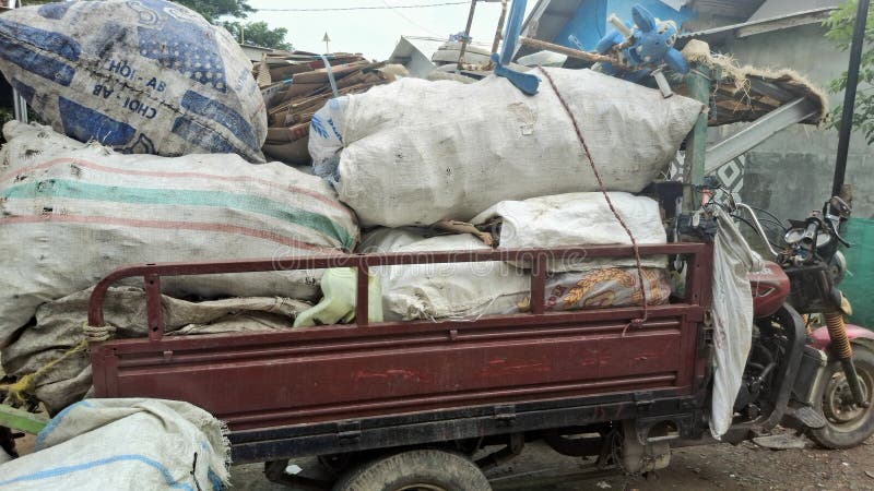The Road Tough One: Fully Loaded Three-Wheeled Vehicle" Stock Image ...
