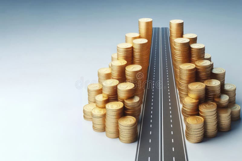 The Road between the Towers is Made of Gold Coins, Symbolizing the Path ...