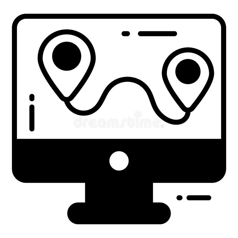 Road Tracking Icon Related Map Location and Navigation Black Icon ...