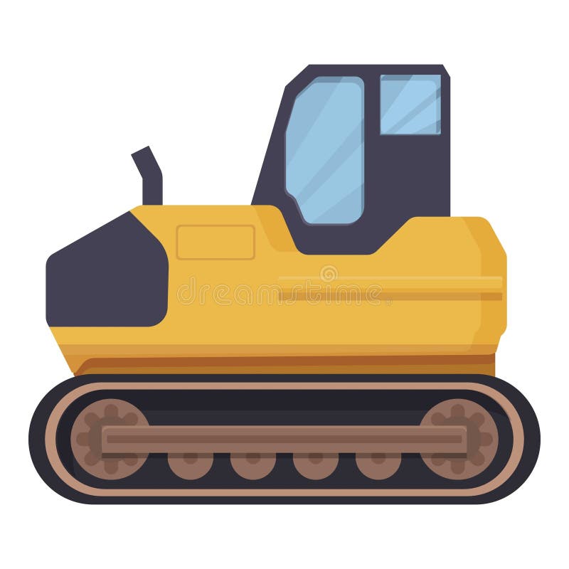 Road Tractor Crawler Icon Cartoon Vector. Construction Equipment Stock ...