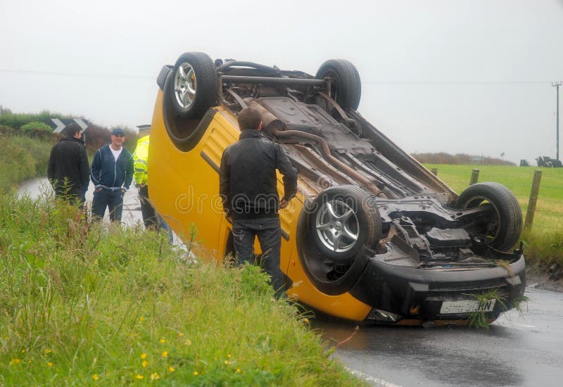 Road Traffic Accident, Kintyre, Scotland (nobody Hurt) Editorial Stock ...