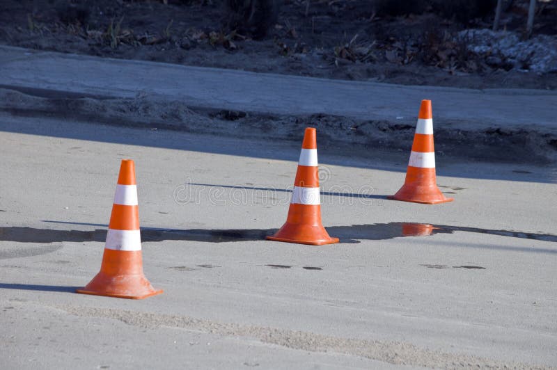 Road Traffic Cone on Accident Site Stock Photo - Image of equipment ...