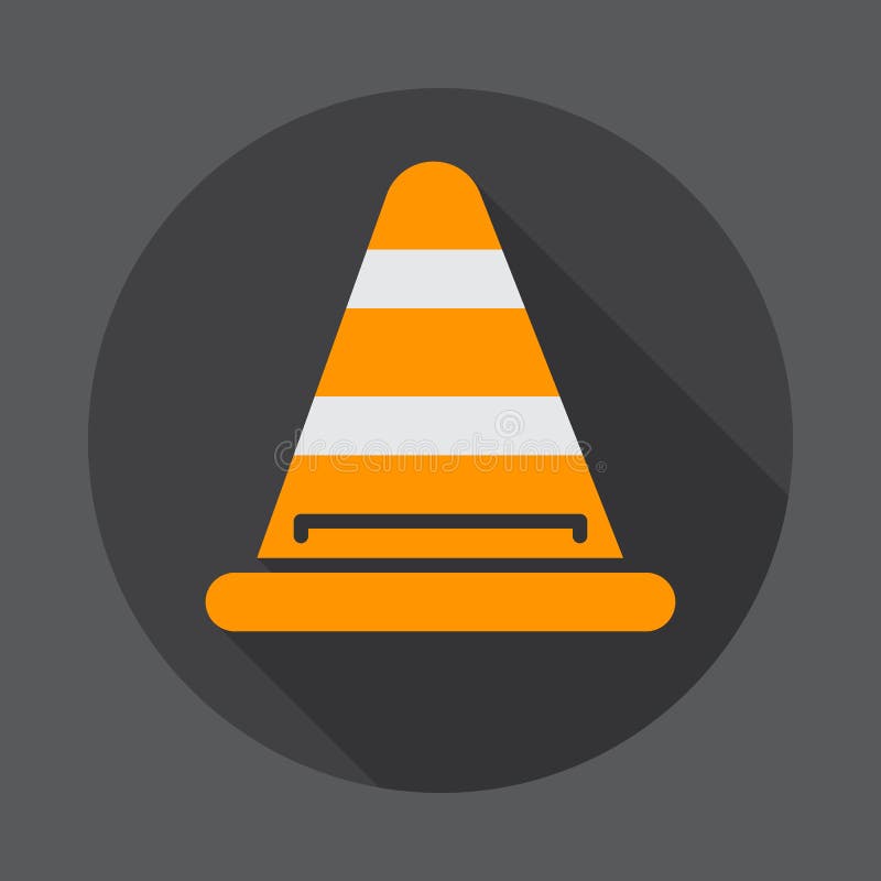 Road Traffic Cone Flat Icon. Round Colorful Button, Circular Vector ...