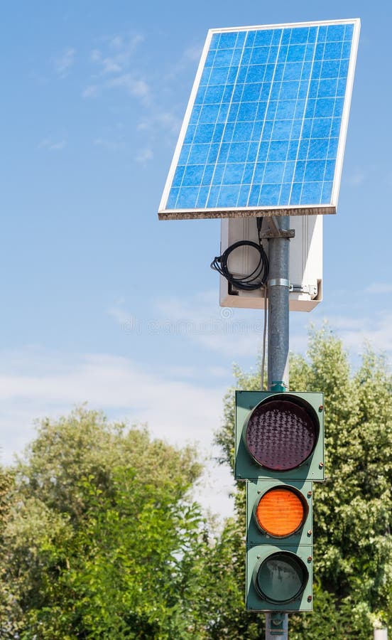 Road Traffic Light and Solar Panel Stock Image - Image of cheap ...