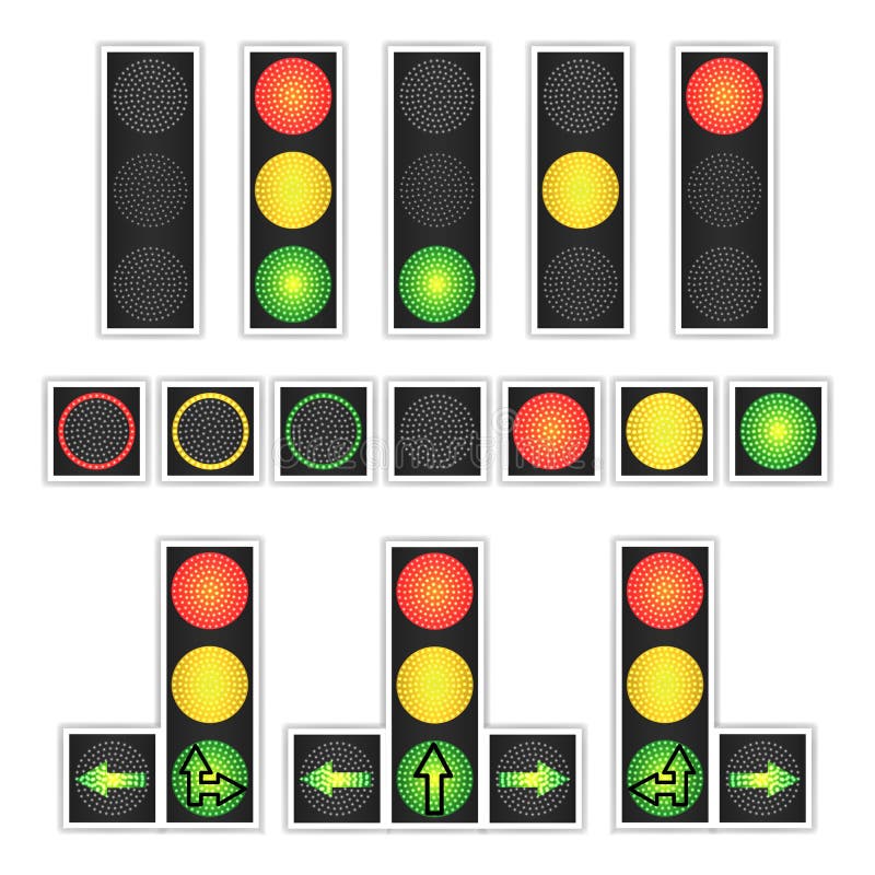 Road Traffic Light Vector. Realistic LED Panel. Sequence Lights Red ...