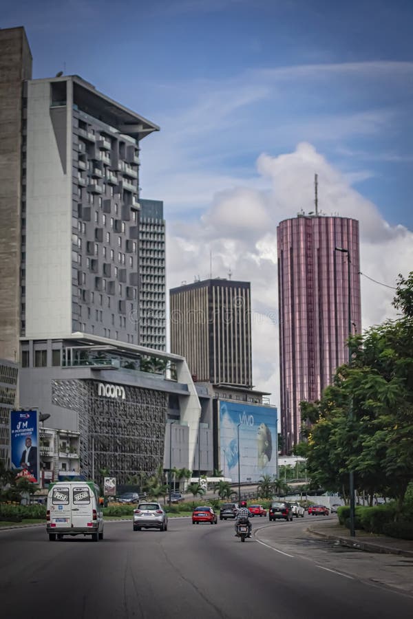 Road Traffic on the Plateau Road in the City of Abidjan Editorial Stock ...