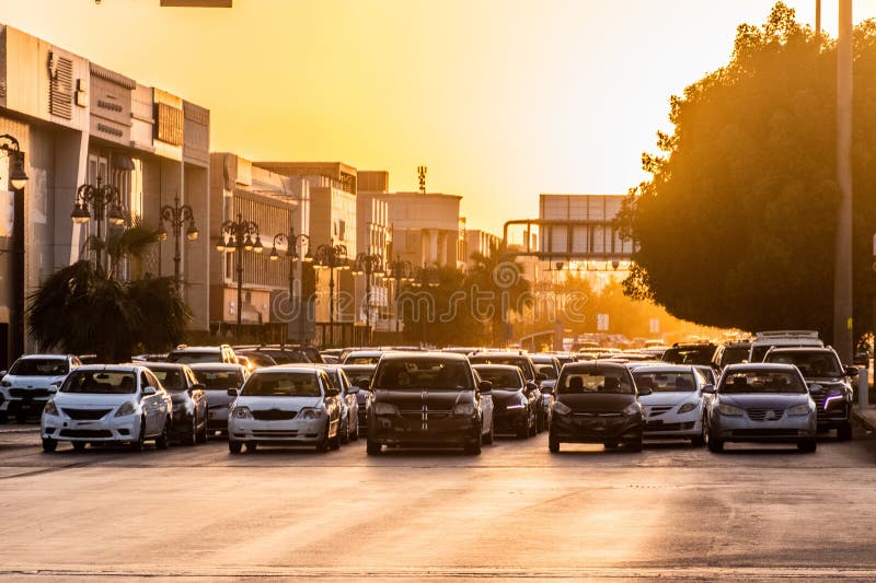 Road Traffic in Riyadh during Sunset, Saudi Arab Editorial Image ...