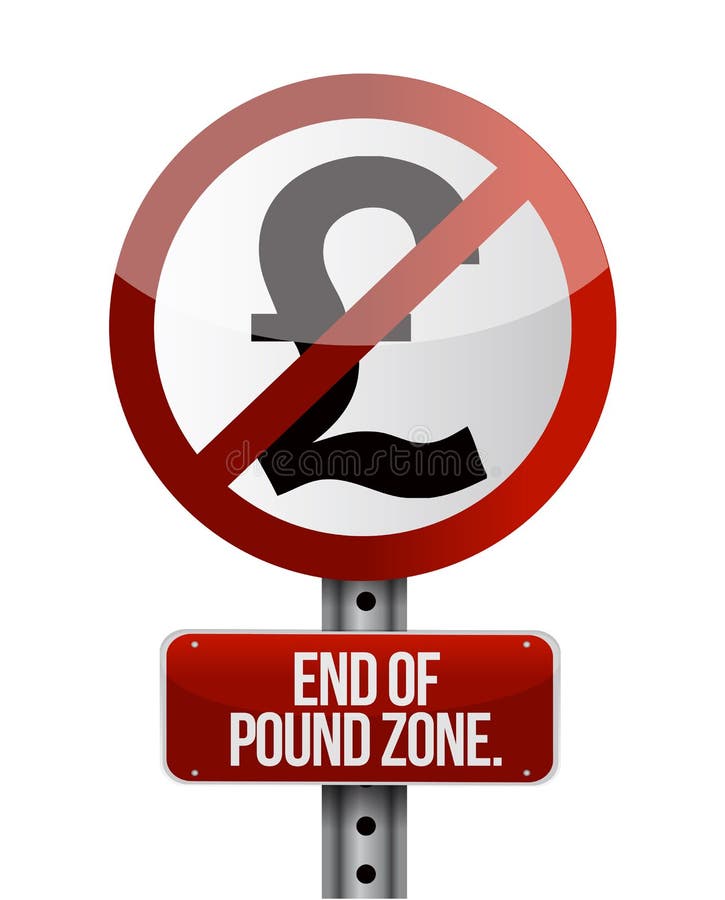 Road Traffic Sign with a British Pound Zone End Stock Illustration ...