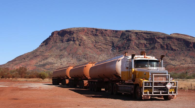 Road train stock image. Image of trailer, terrain, australia - 3231037