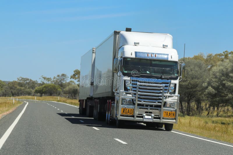 Road Train Transport in the Australian Outback Stock Image - Image of ...