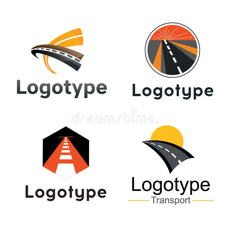 Road, Transport . Abstract Element Set of Logo Templates Stock ...