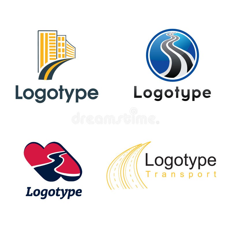 Road, Transport . Abstract Element Set of Logo Templates Stock ...