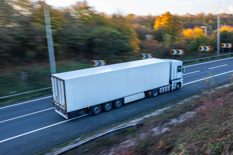 Road Transport. Articulated Lorry on the Road Stock Image - Image of ...