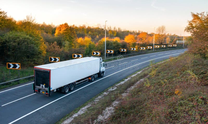 Road Transport. Articulated Lorry on the Road Stock Image - Image of ...