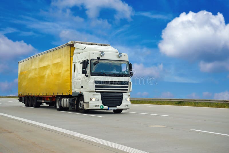 Road Transport of Goods by Lorries - Trade and Transport Stock Image ...