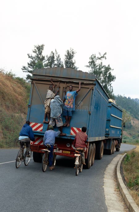 Road transport in Rwanda. editorial photography. Image of transport ...