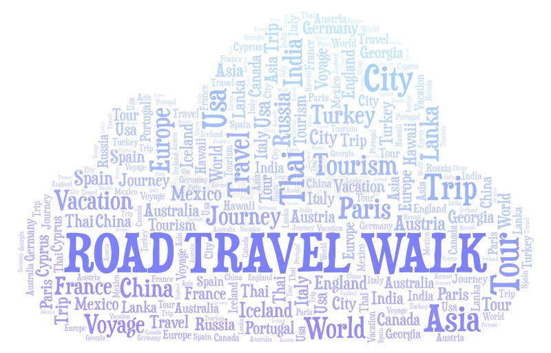 Road Travel Walk Word Cloud. Stock Illustration - Illustration of ...