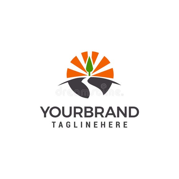 Road Tree Logo Designs Template Stock Vector - Illustration of isolated ...