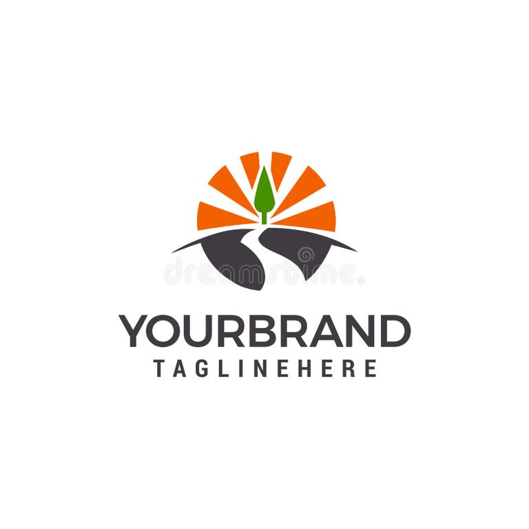 Road Tree Logo Designs Template Stock Vector - Illustration of isolated ...