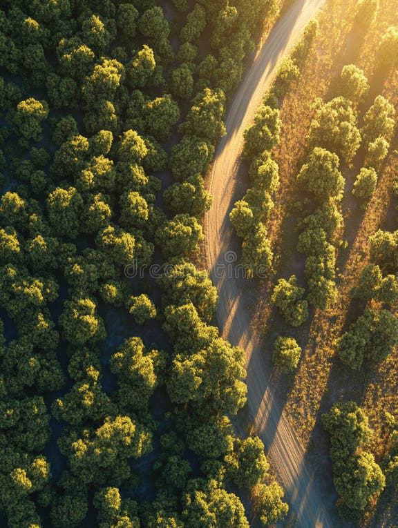 Road through Trees from Above Stock Photo - Image of nature, view ...