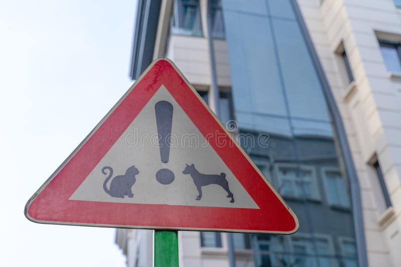 Road Triangular Sign Red-white Protection of Street Animals Image of ...