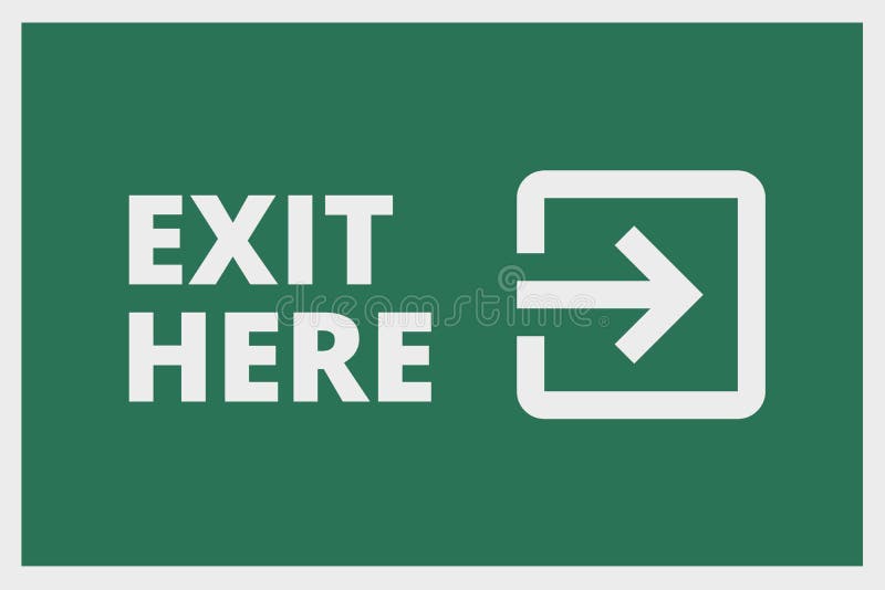 Exit here. stock illustration. Illustration of presentation - 229231366