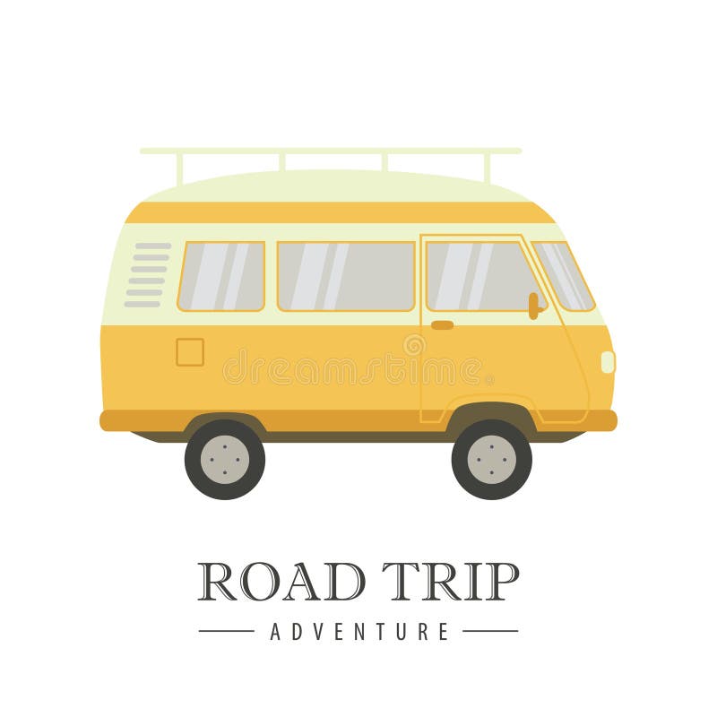 Road Trip Adventure with Camper Van Summer Holiday Stock Vector ...