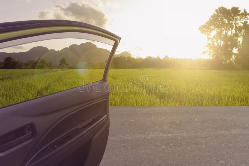 Open the Door Car Road Trip at Countryside Stock Photo - Image of ...