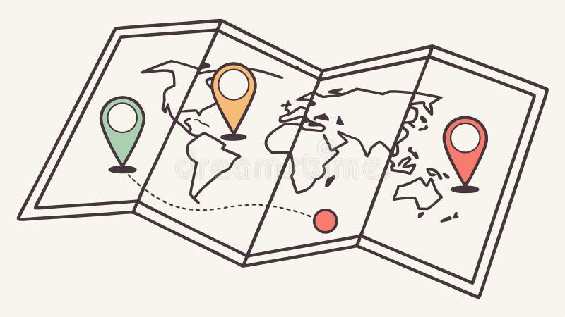 Location Pins Road Trip Stock Illustrations – 1,153 Location Pins Road ...