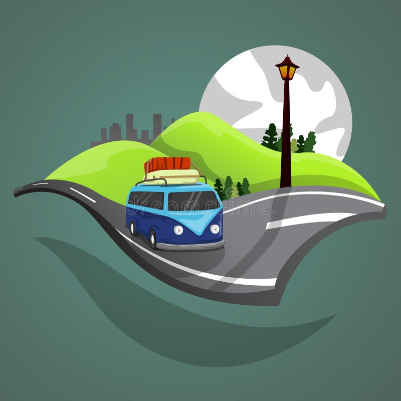Road Trip Drive Vector Art Illustration Stock Vector - Illustration of ...