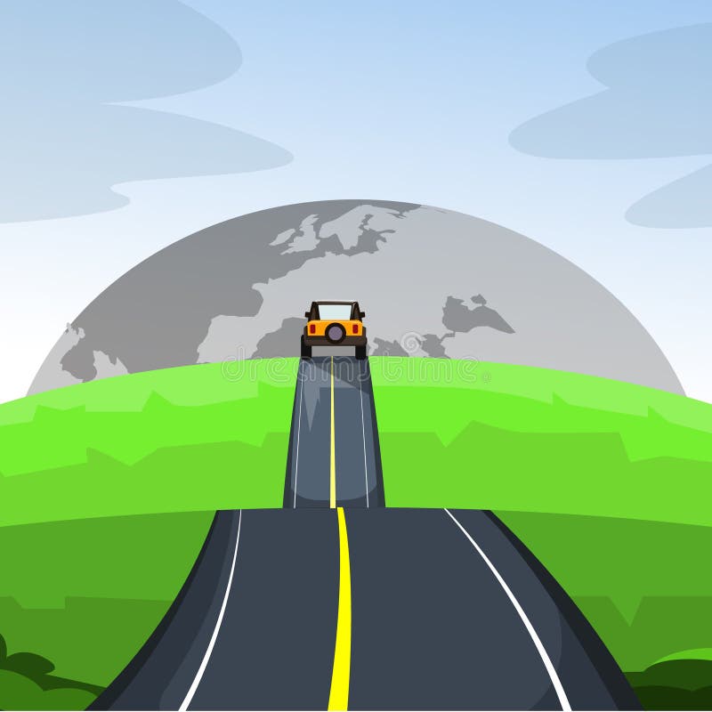 Road Trip Drive Vector Art Illustration Stock Vector - Illustration of ...