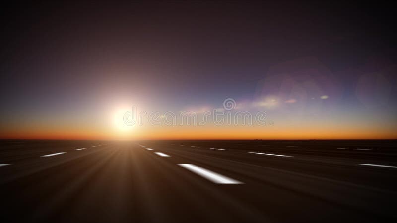 Road Trip on Highway Sunset Background Seamless Loop Stock Video ...
