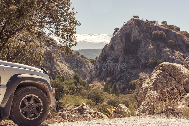 Road Trip in Off Road Car Off Beaten Track Stock Image - Image of empty ...