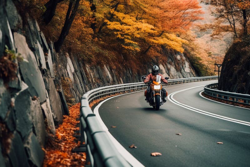 Road Trip on the Roads by Motorcycle Stock Illustration - Illustration ...