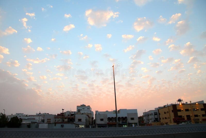 Road Trip on the Road of Saudi Arabia in Summer while Sunset Stock ...