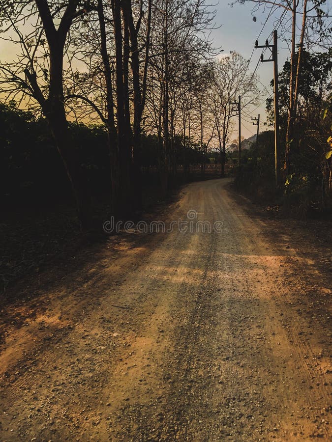 Rough path in the evening stock photo. Image of trip - 159764160